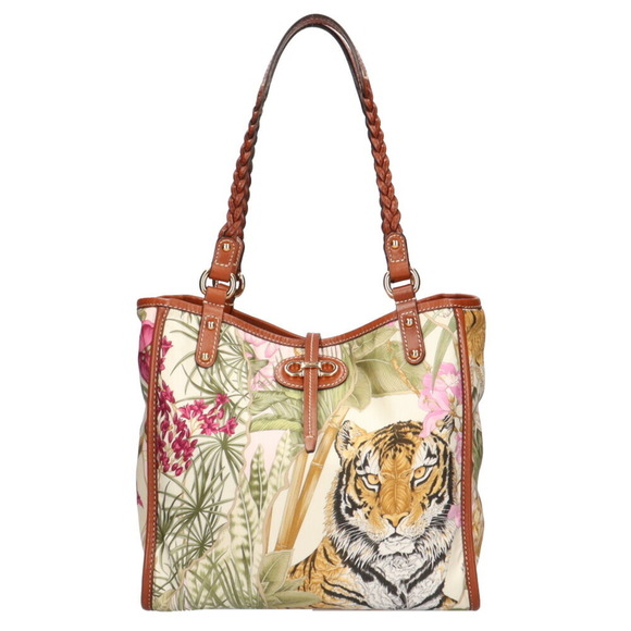 Salvatore Ferragamo | Bags | Salvatore Ferragamo Reversible Tiger Animal Shoulder Bag Nylon ...